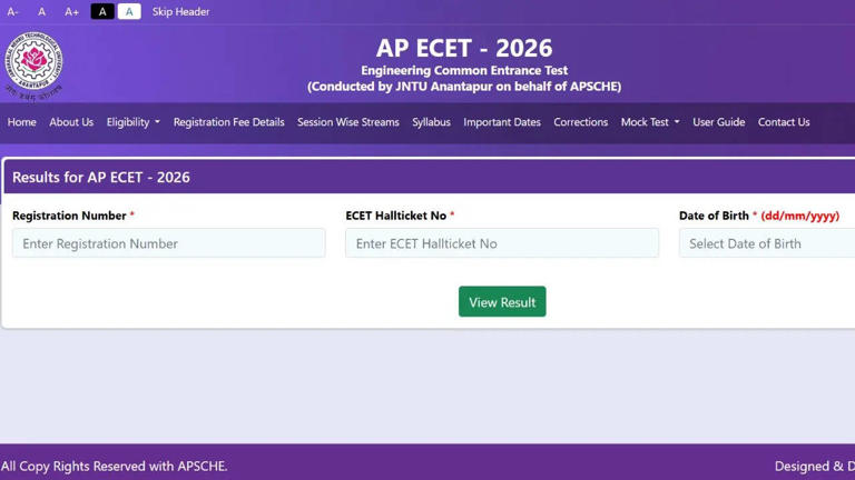AP ECET 2026 results released: 91.72% students pass; scorecards ...