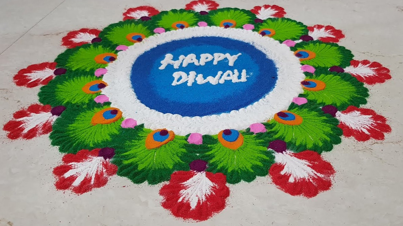 Eenvoudige en creatieve rangoli-kunst voor beginners