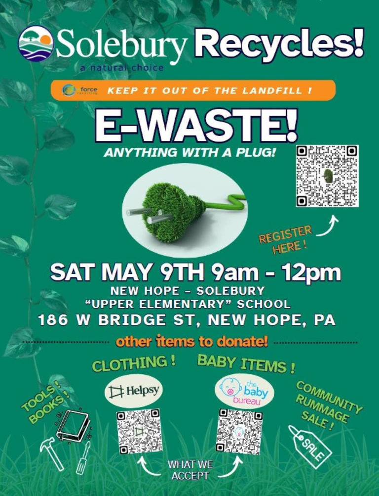 Solebury Twp. hosting anything with a plug recycling day