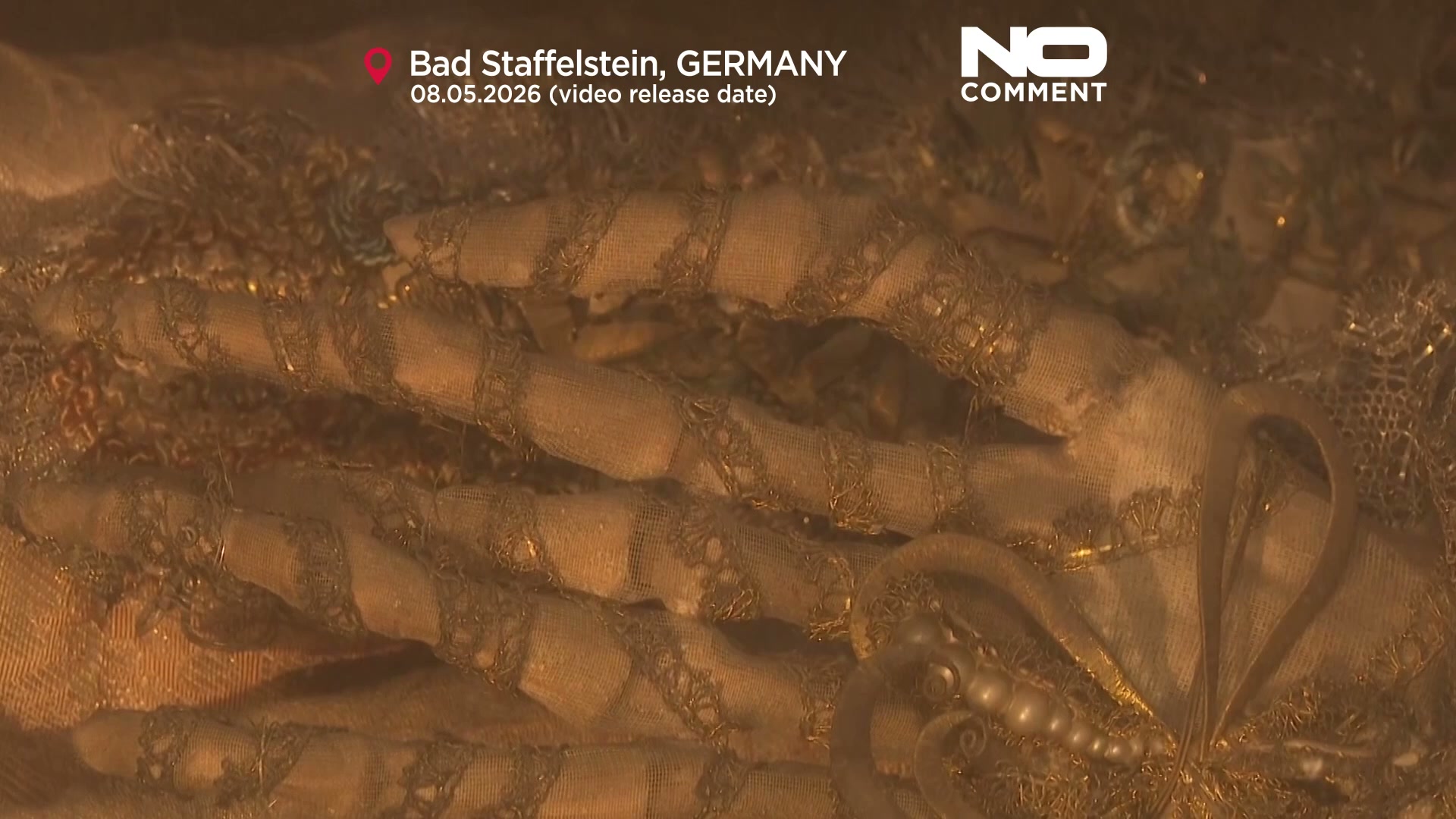 Bejewelled skeletons on display in German monastery fascinate visitors
