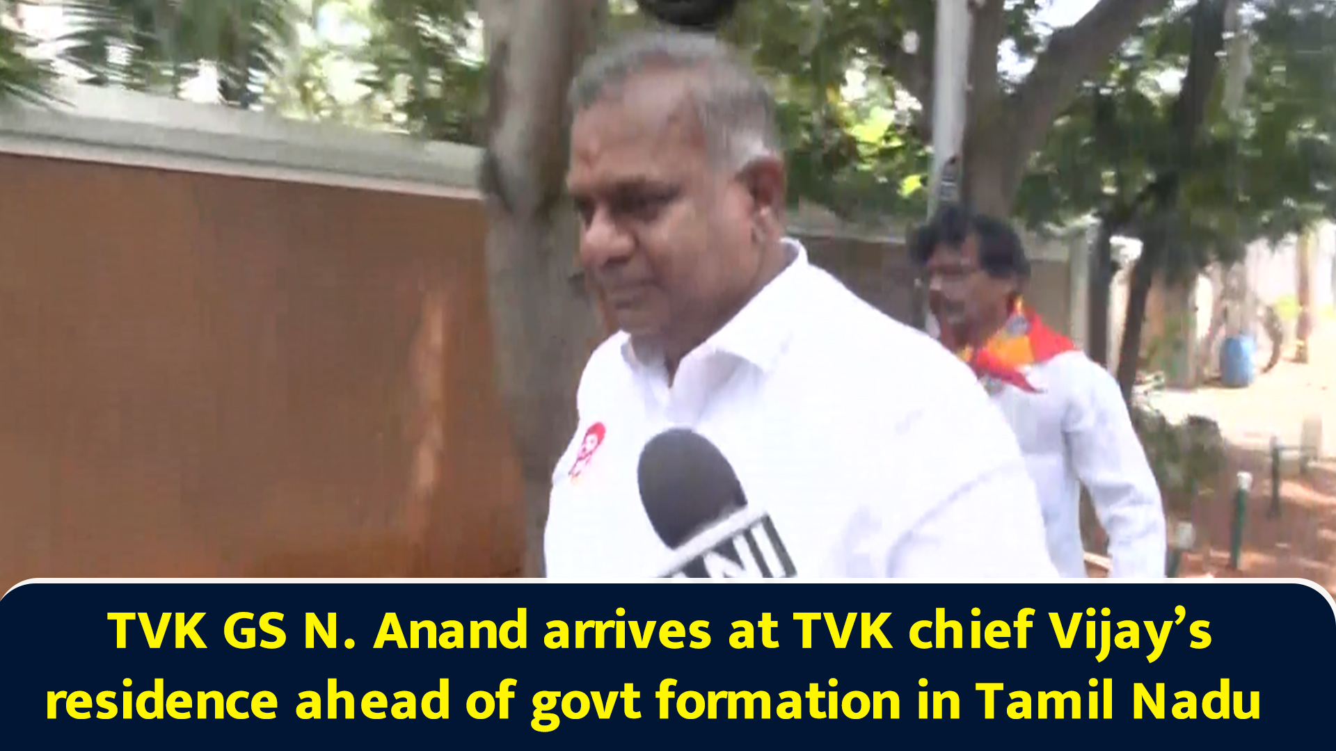 TVK GS N Anand arrives at TVK chief Vijay’s residence ahead of govt ...