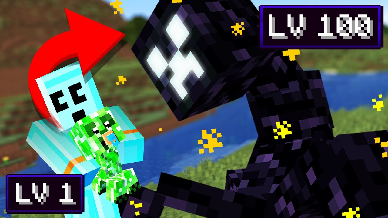 Surviving against dangerous creatures that constantly level up in Minecraft