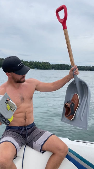 He turned garden shovels into water skis and it actually worked