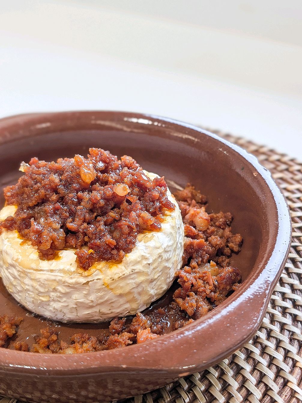 Baked brie and chistorra combo that disappears in minutes