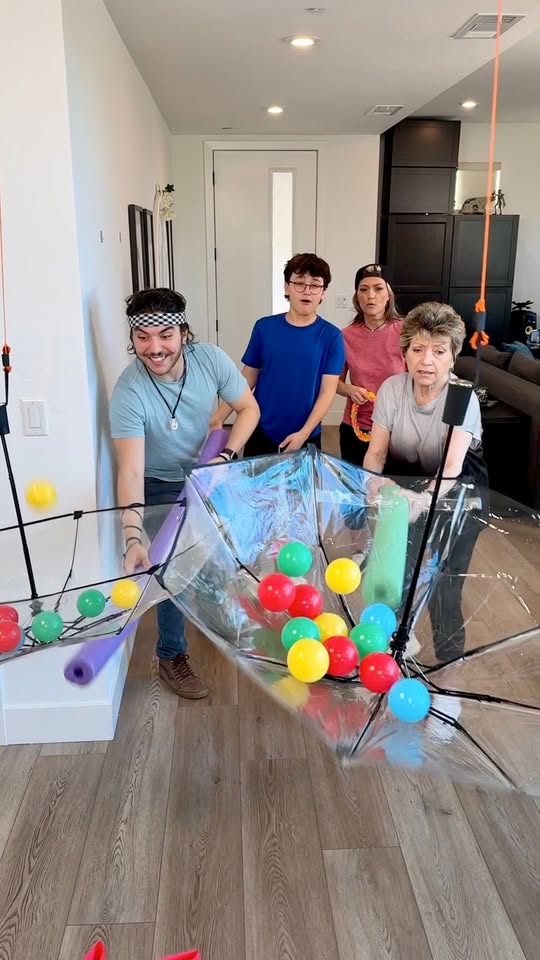 Umbrella ball madness where every round hides a surprise prize