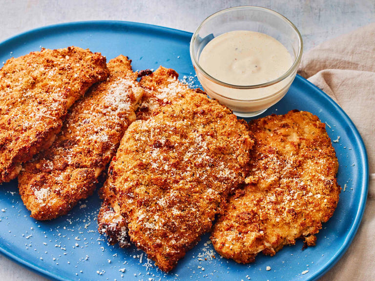 These Caesar chicken cutlets are our new favorite weeknight dinner