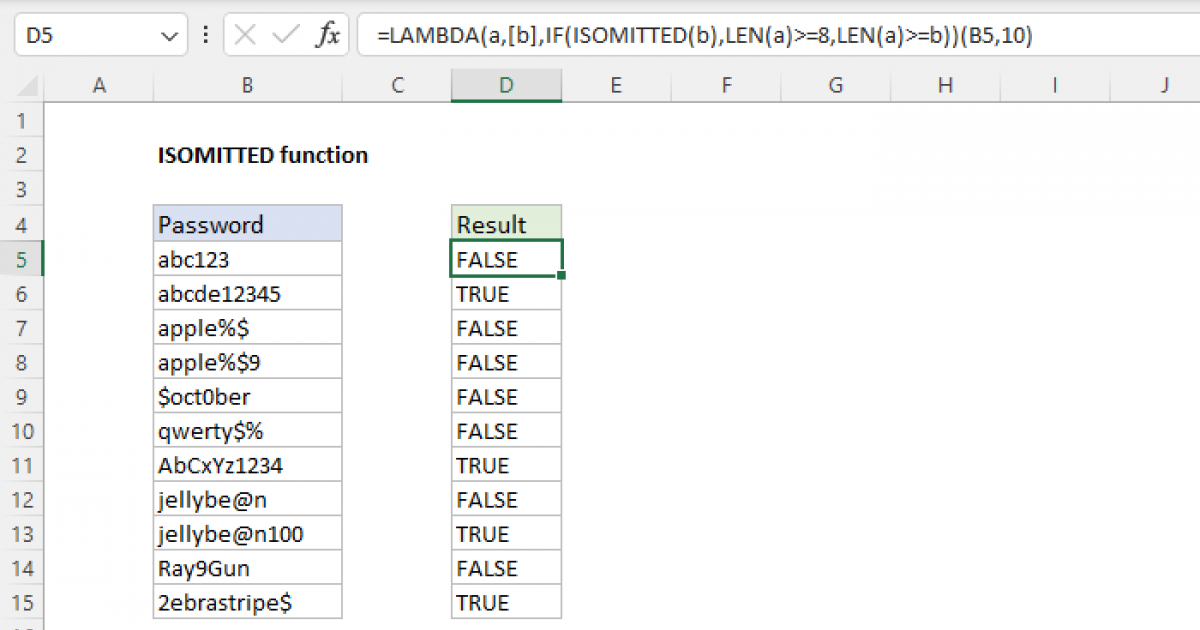 Función ISOMITTED en Microsoft Excel: guía completa y ejemplos