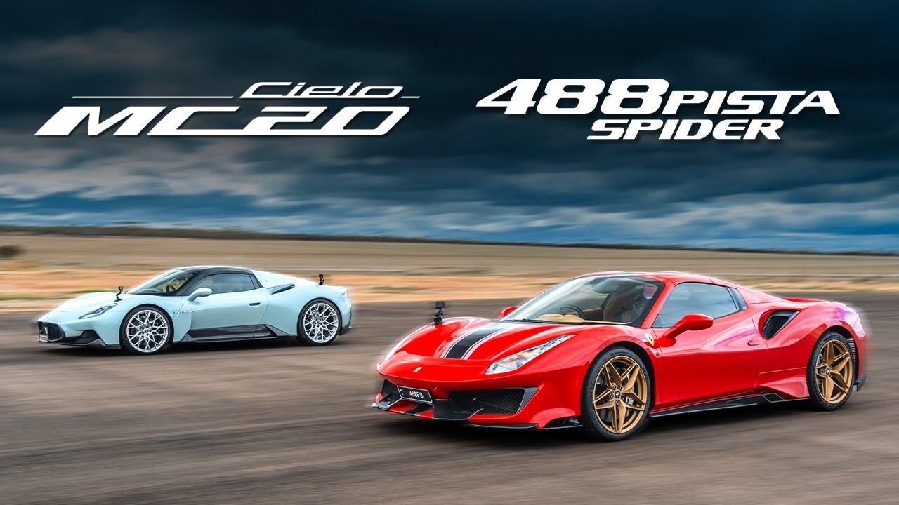 Ferrari 488 Pista vs Maserati MC20 drag race