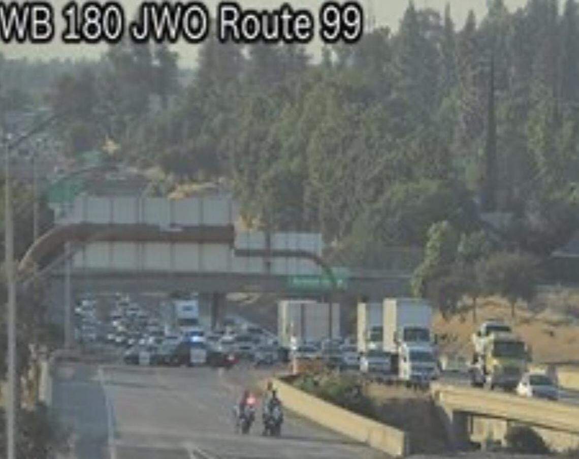CHP officer injured in crash near Fresno highway transition ramp ...