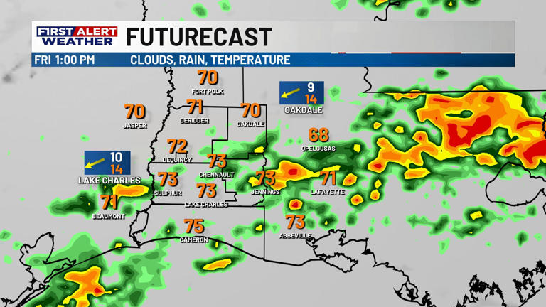 First Alert Forecast: Scatterd downpours arrive for our Friday, ahead ...