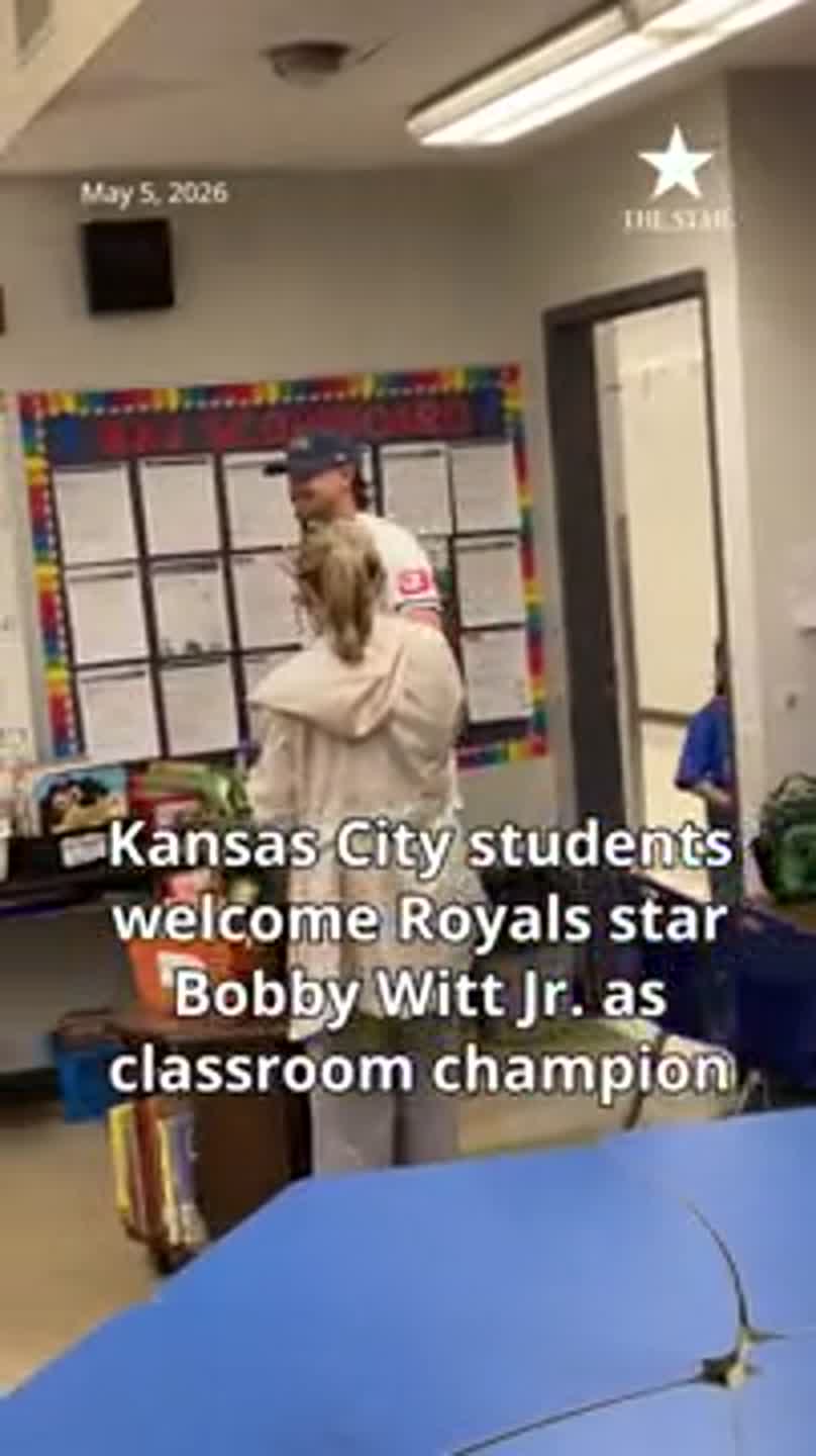 Kansas City students welcome Royals star Bobby Witt Jr. as classroom ...