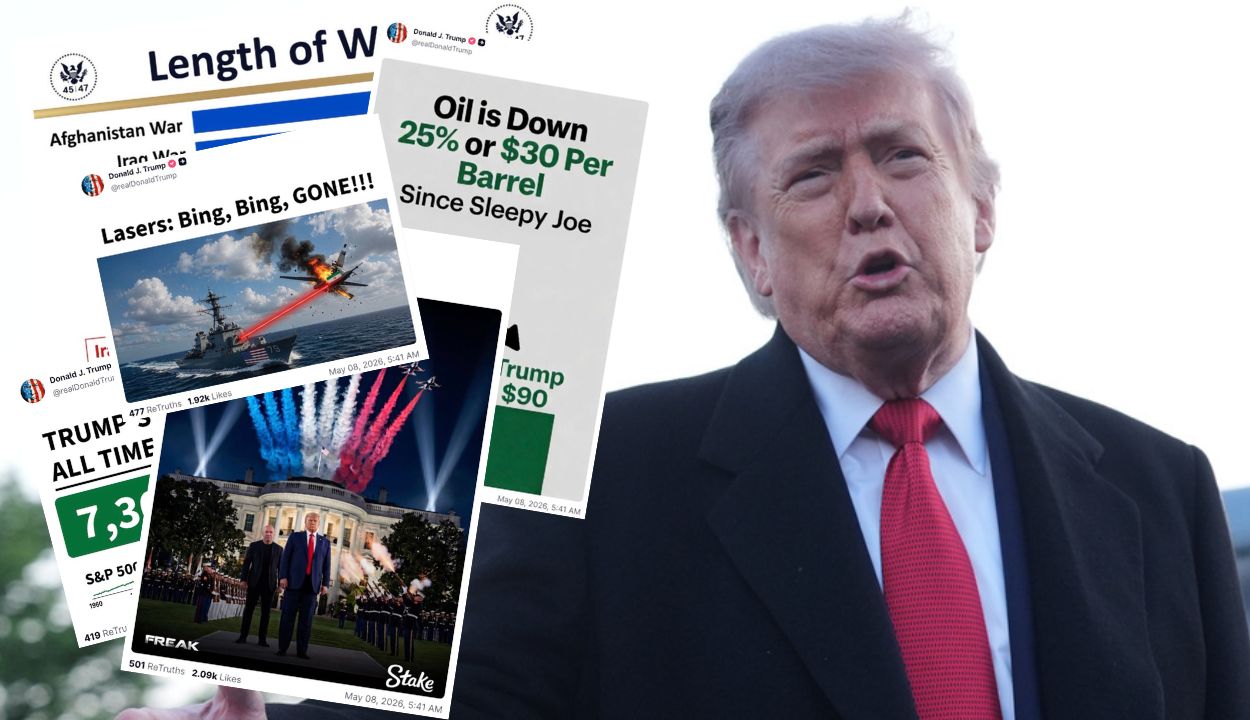 Trump goes on early-morning picture-sharing spree, including bizarre ...