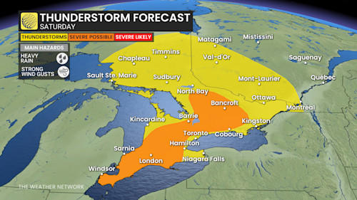 Thunderstorms expected across Ontario Saturday, some may turn severe