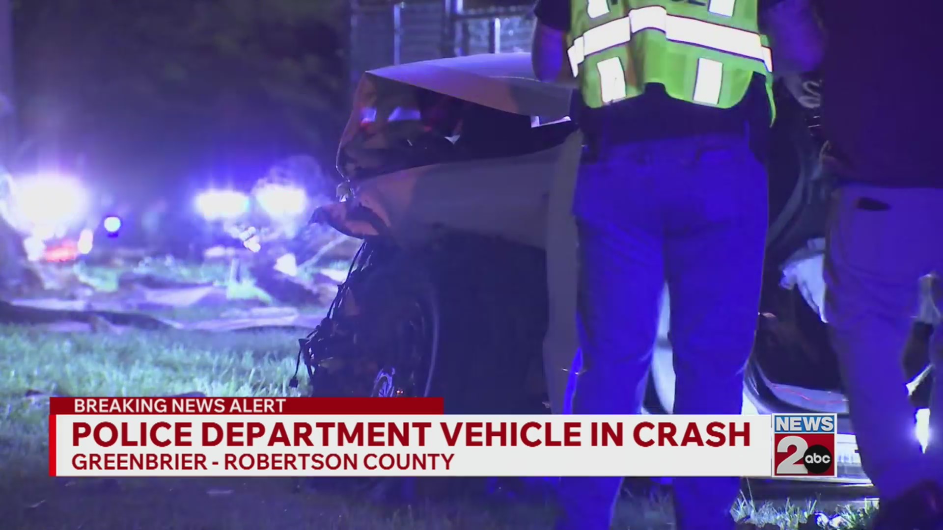 Police vehicle involved in Greenbrier crash