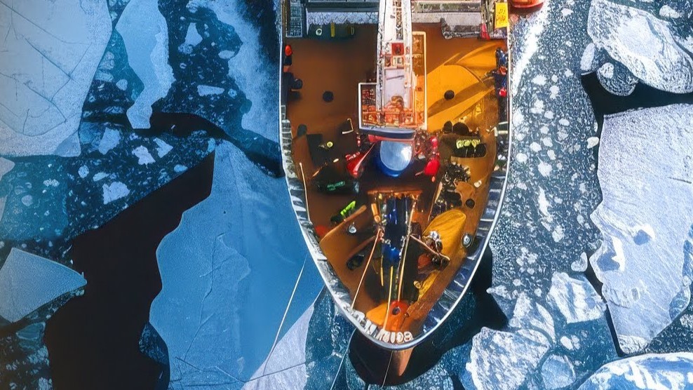 Watch nuclear icebreakers tear through 2.4 metres of Arctic ice