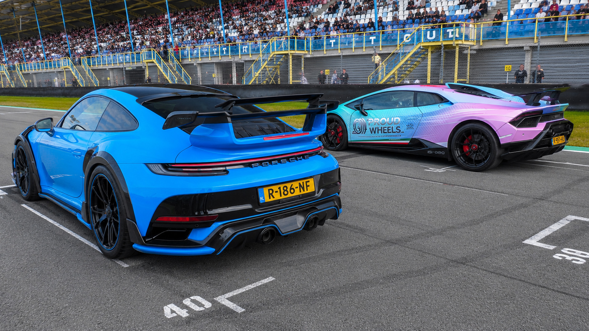 How fast is the TECHART GT Street R against the Lamborghini?