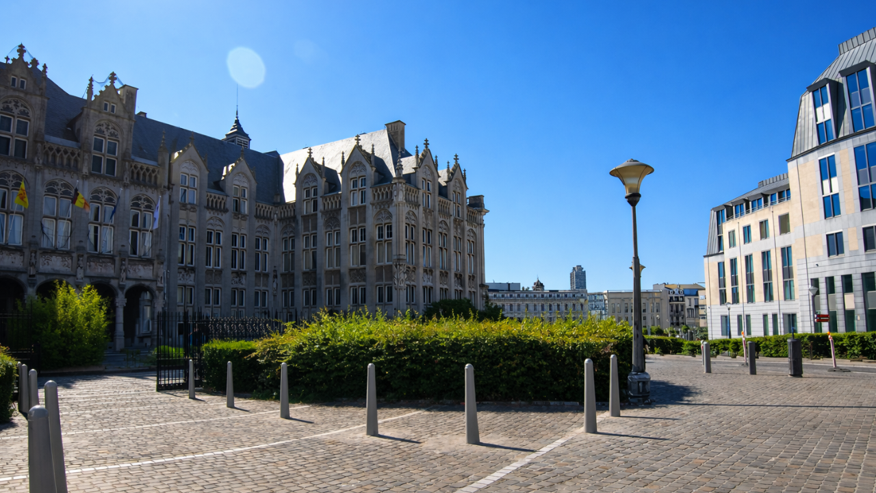 A clear day walk through Liège city centre (4K)