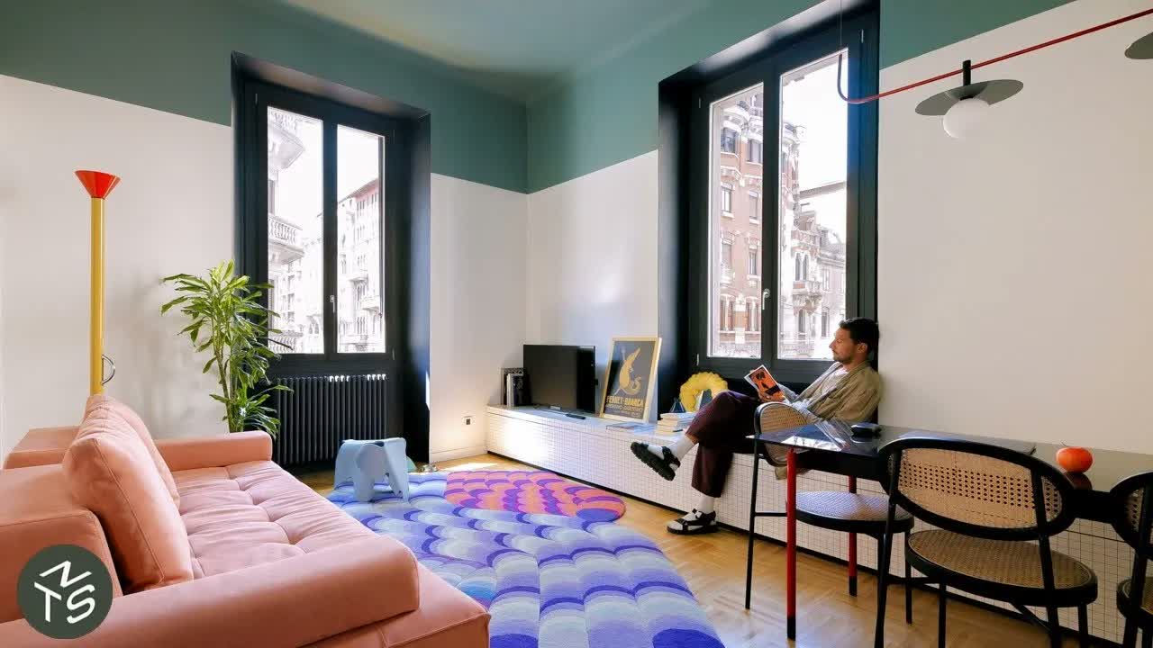 Watch this small Milan apartment hide an entire kitchen in plain sight