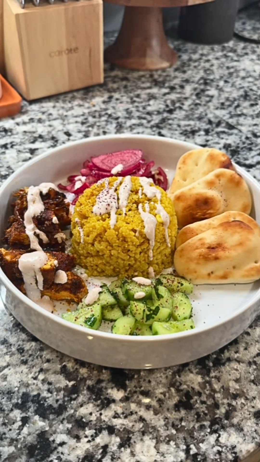 Sheet pan chicken shawarma bowl recipe
