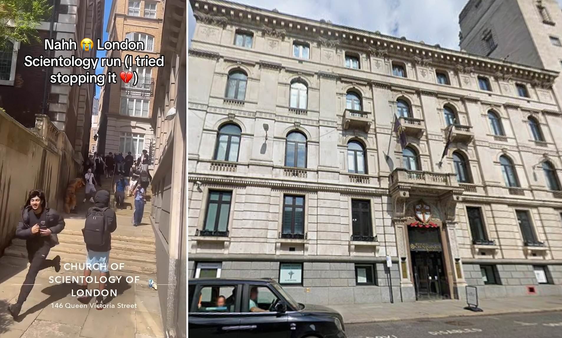 TikTokers mob Scientology buildings as viral 'speed run' comes to UK ...