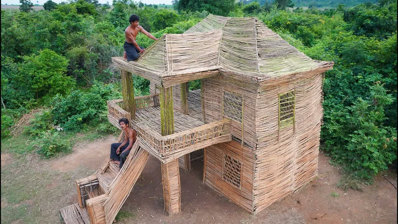 He started with trees and bare hands then created this giant villa