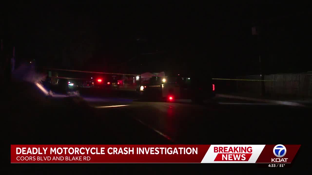 Deadly motorcycle crash near Coors and Blake in Albuquerque