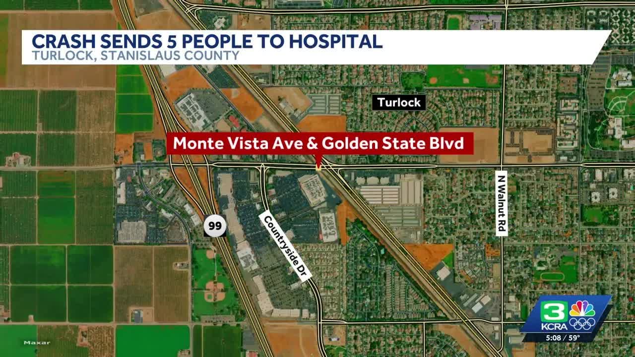 5 hospitalized in Turlock train track crash