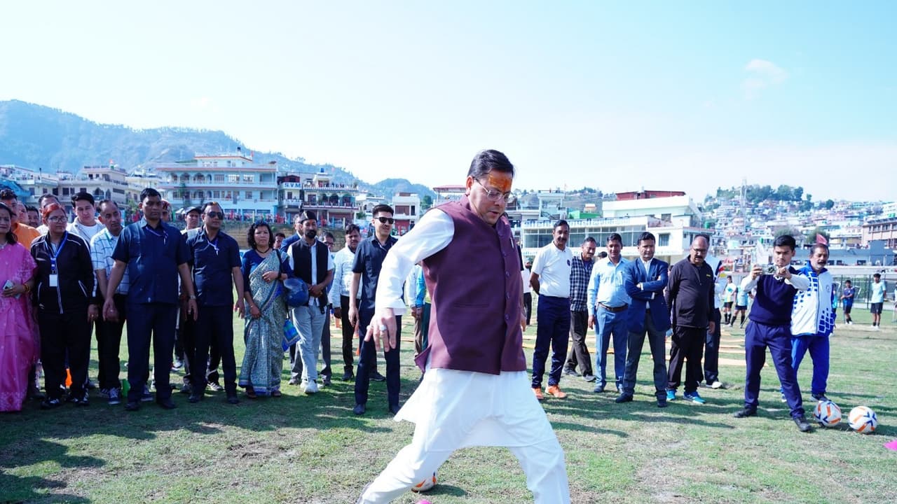 Uttarakhand CM Pushkar Dhami inaugurates cricket ground in Pithoragarh