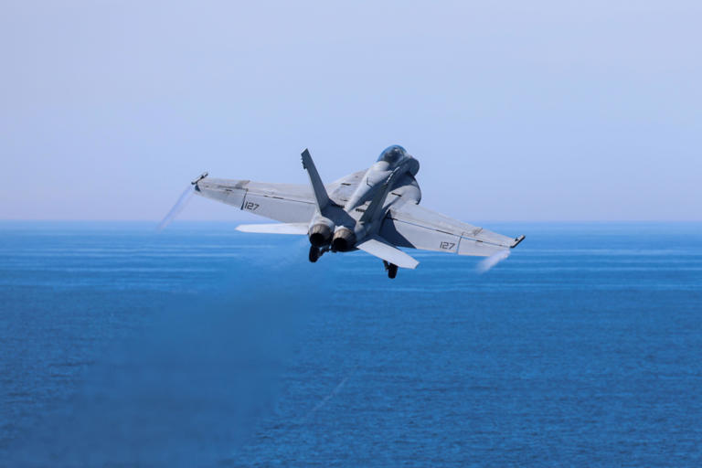 A US Navy Super Hornet knocked out a pair of Iran blockade runners by ...