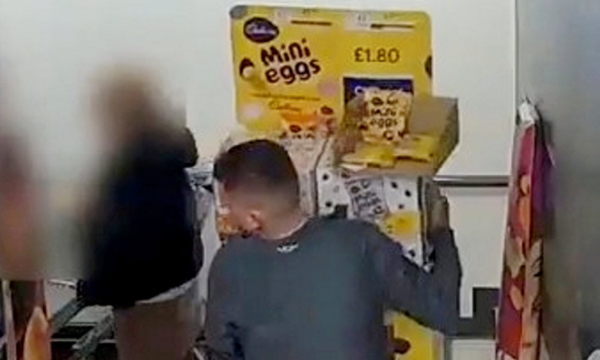 Moment brazen and prolific shoplifter hauls away whole Mini Eggs ...