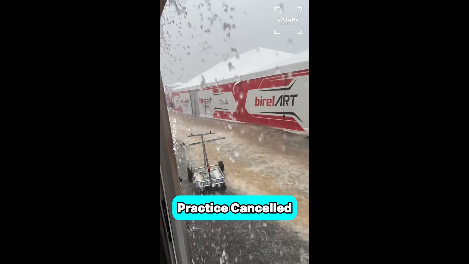 Massive hailstorm and flooding cancel racing practice