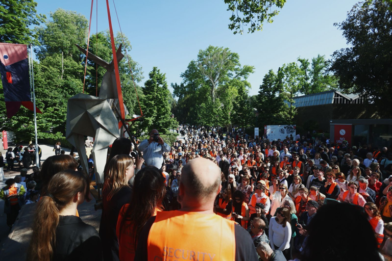 Zhanna Kadyrova presents war-themed sculpture at Venice Biennale