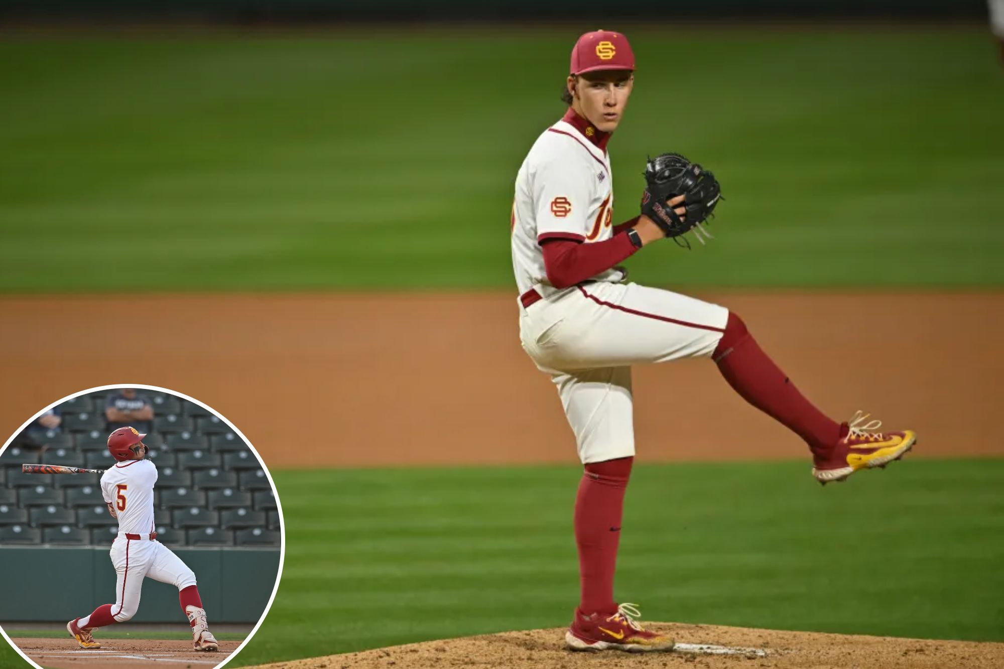 Early offensive explosion propels USC baseball to rout of Nevada