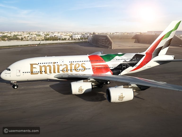 Emirates unveils new A380 livery showcasing UAE flag pride