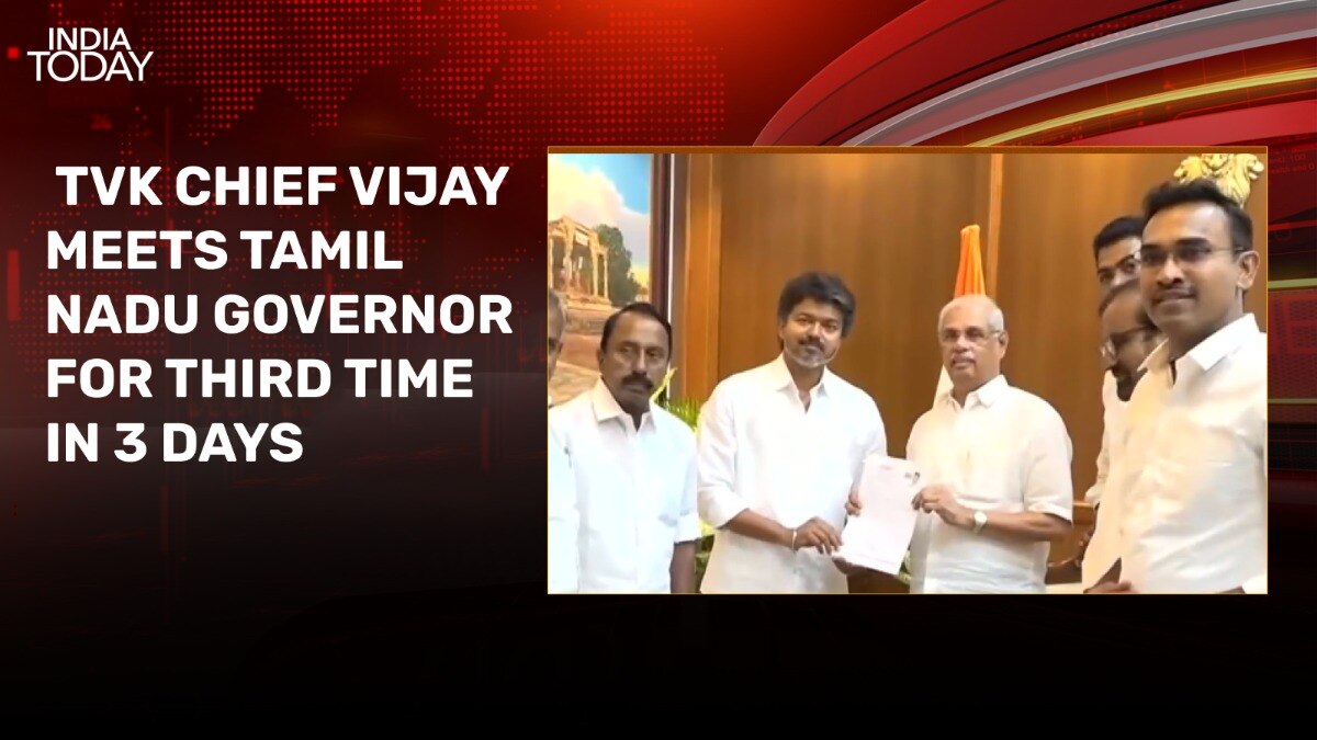 Vijay meets governor, stakes claim to form government after securing ...
