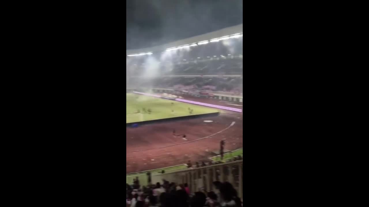 Crowd violence erupts at football match in Indonesia