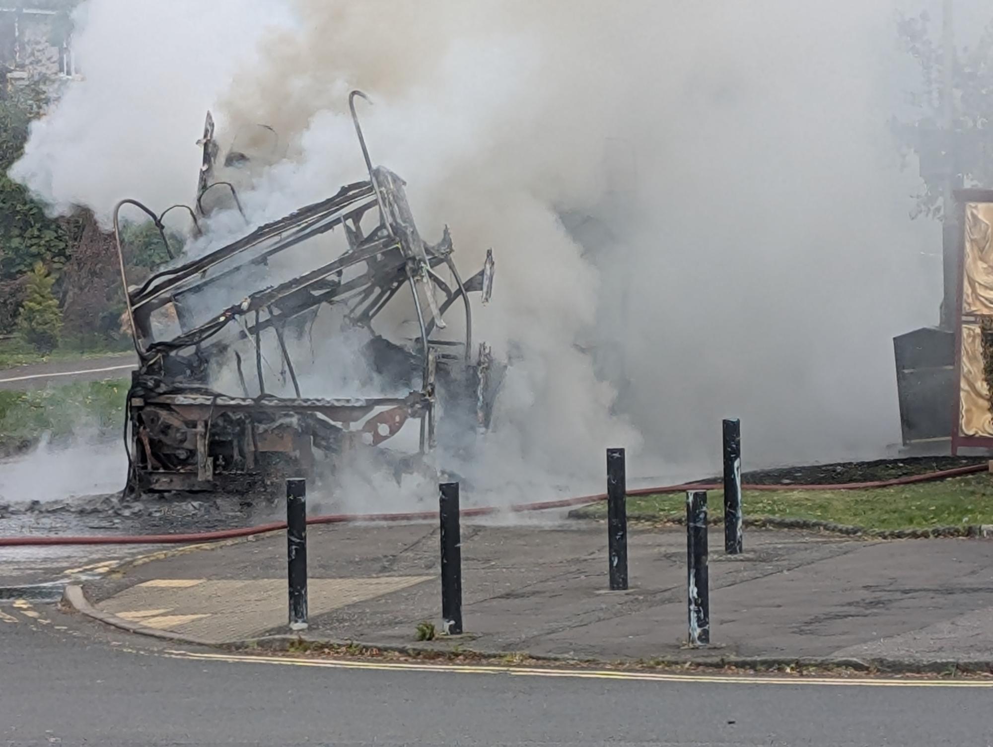 Double decker bus destroyed by fire outside Fife election count venue