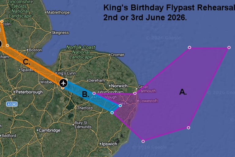 Route confirmed for King’s birthday flypast rehearsal at the start of ...