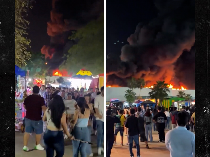 Five dead after inferno rips through Mexican fairground, on video