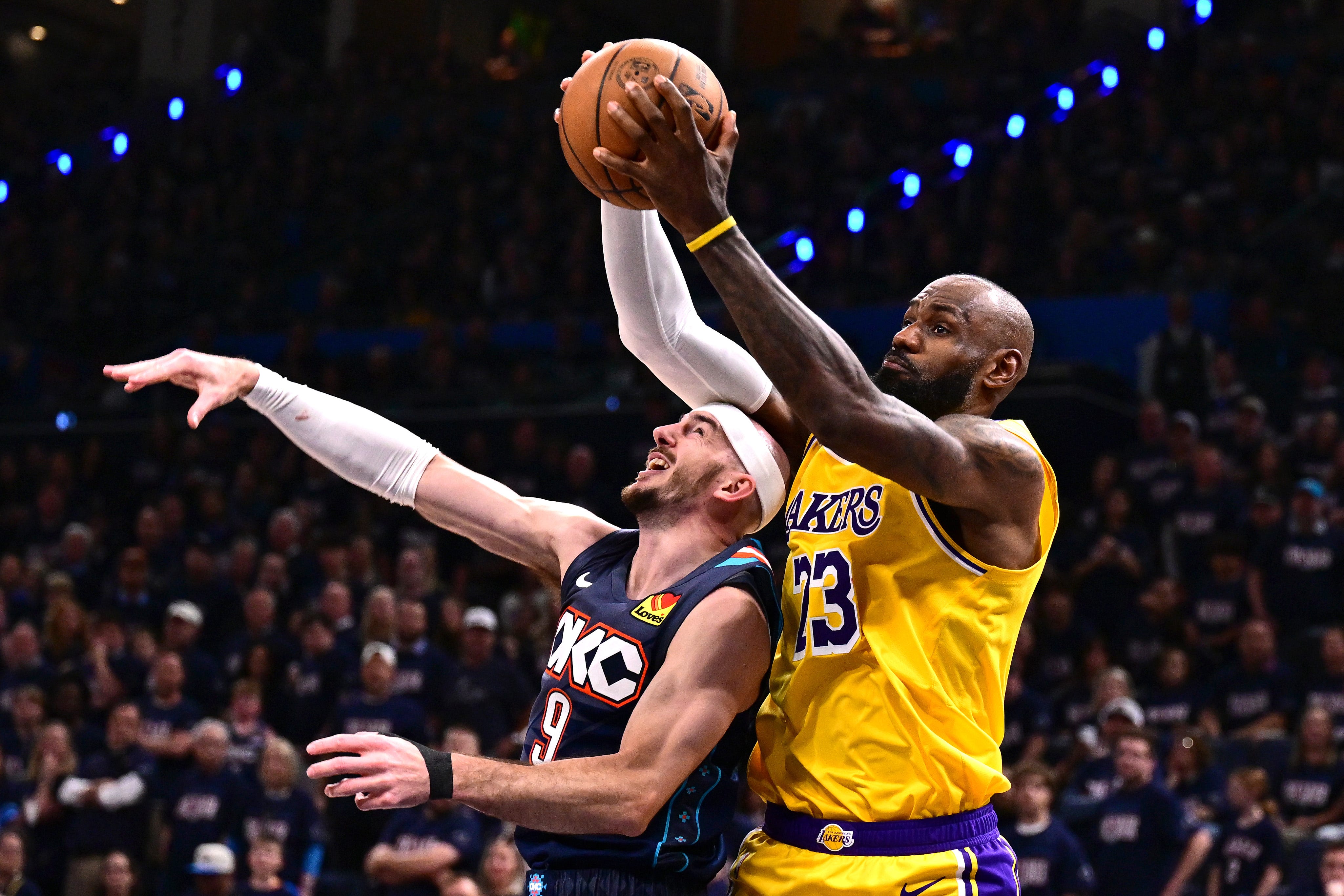 LeBron caught on hot mic yelling NSFW words to ex-Lakers teammate