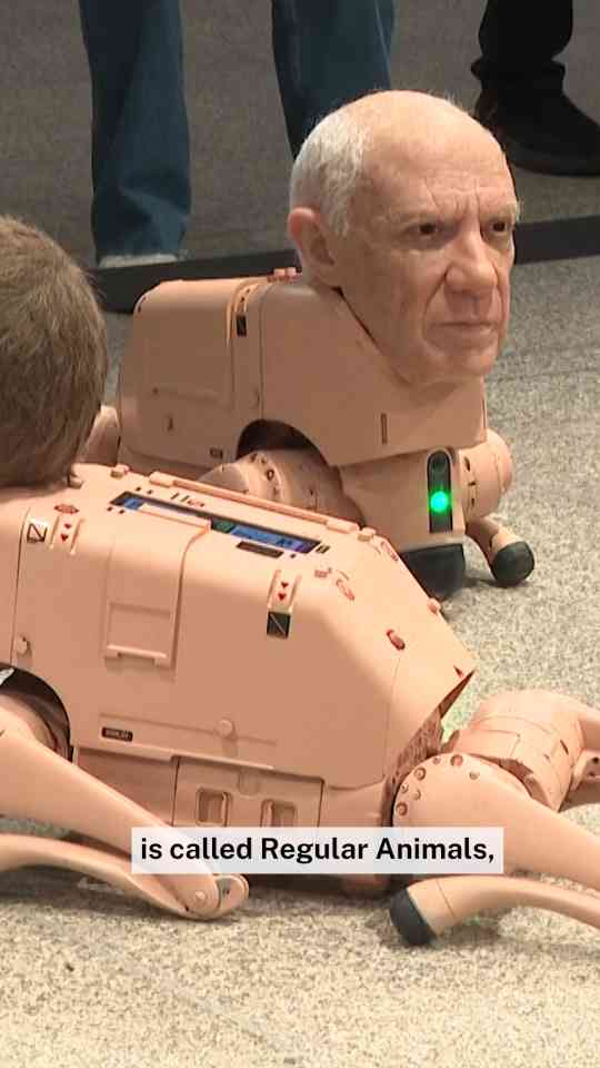 Mark Zuckerberg and Elon Musk become creepy robot dogs for exhibition