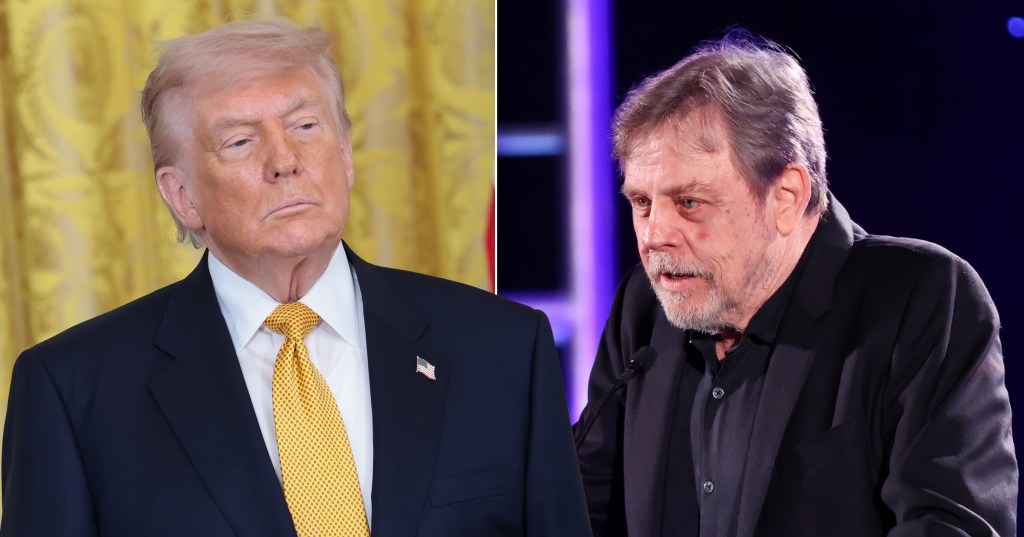 Mark Hamill apologises after posting 'sick' photo of Trump