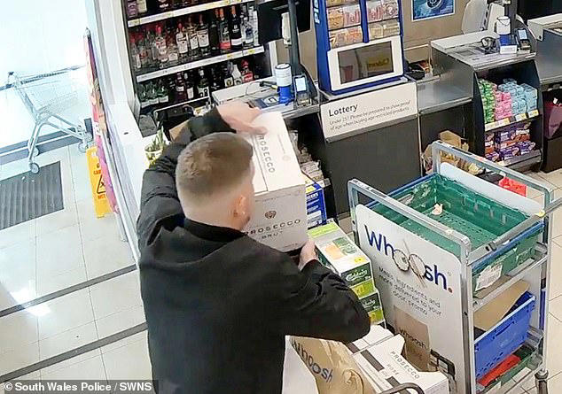 Moment brazen and prolific shoplifter hauls away whole Mini Eggs ...