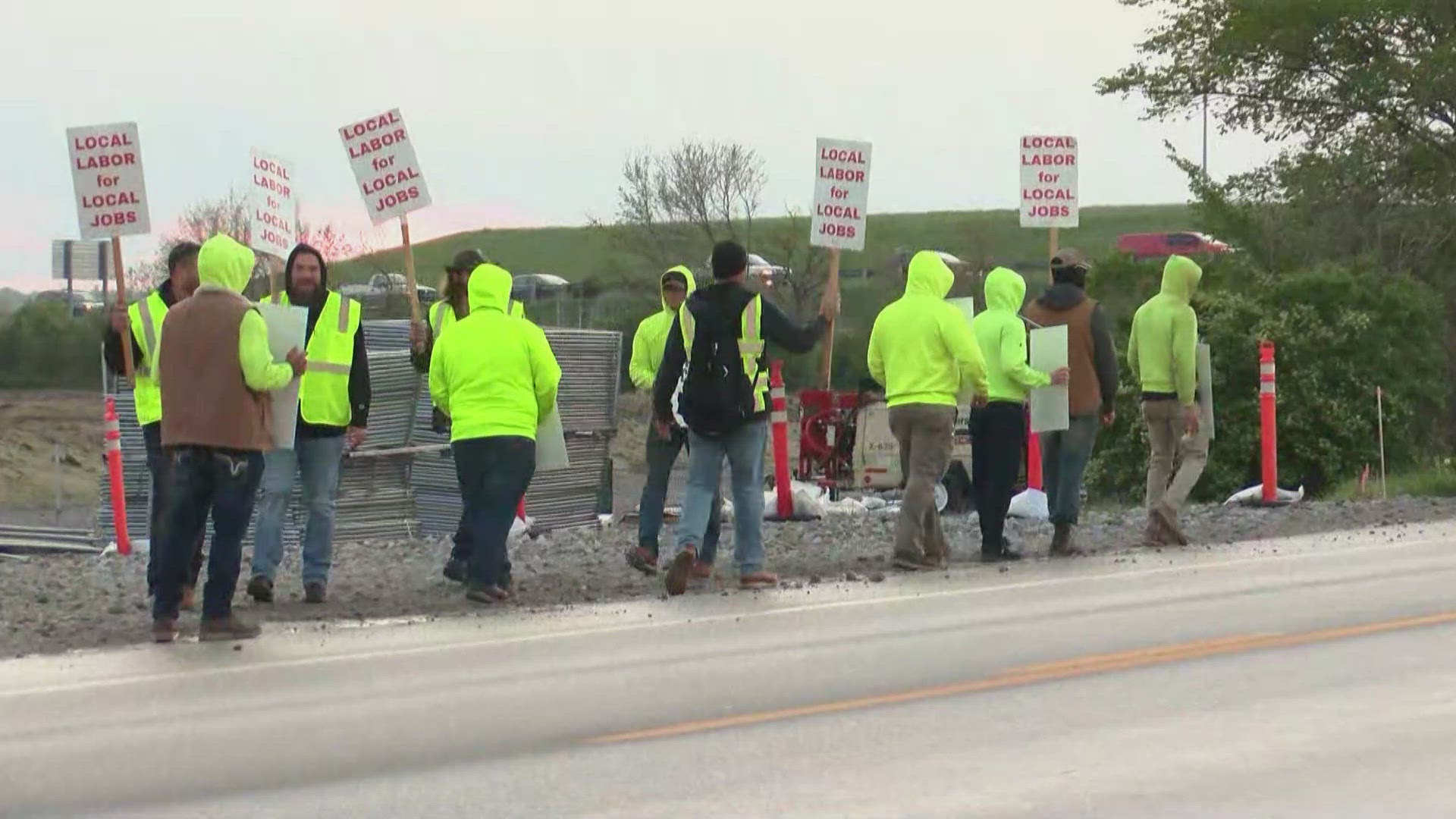 Protest underway near Bowling Green data center project