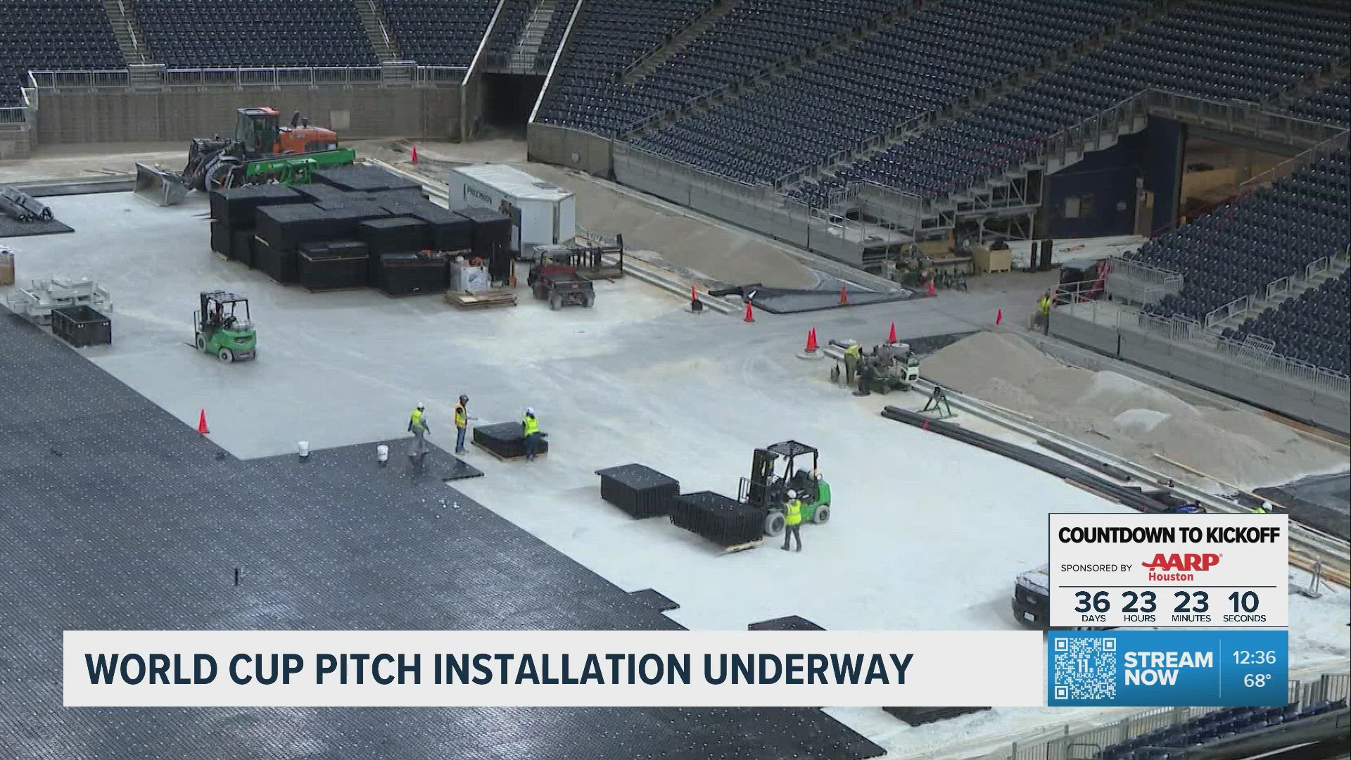 Houston crews begin installing World Cup pitch ahead of tournament