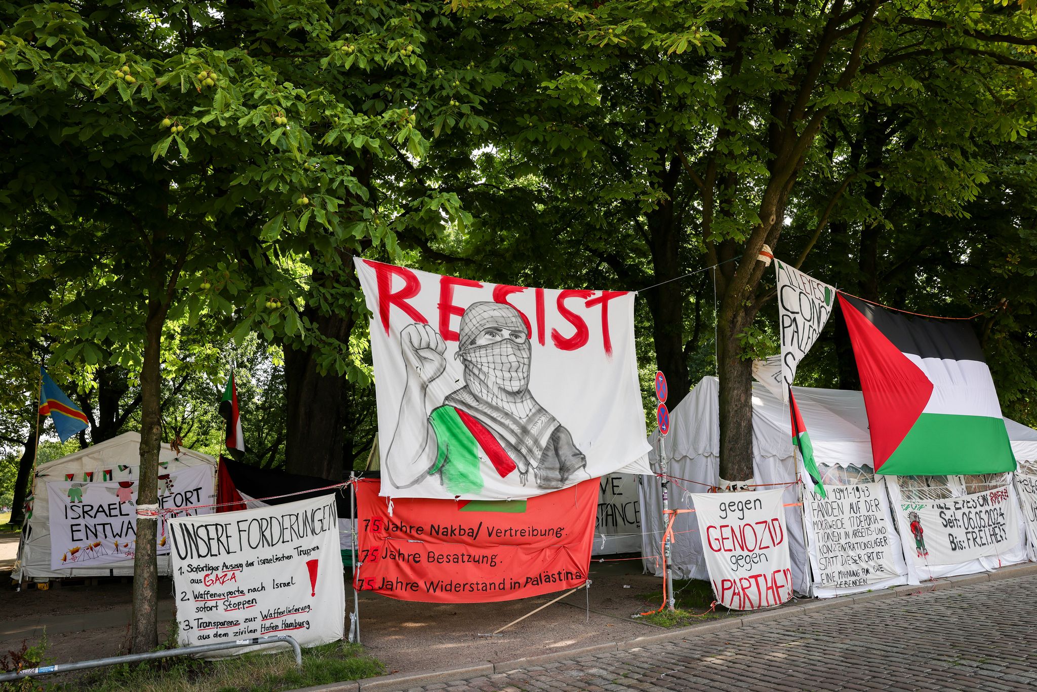 Gericht erlaubt Protestcamp auf Hamburger Moorweide