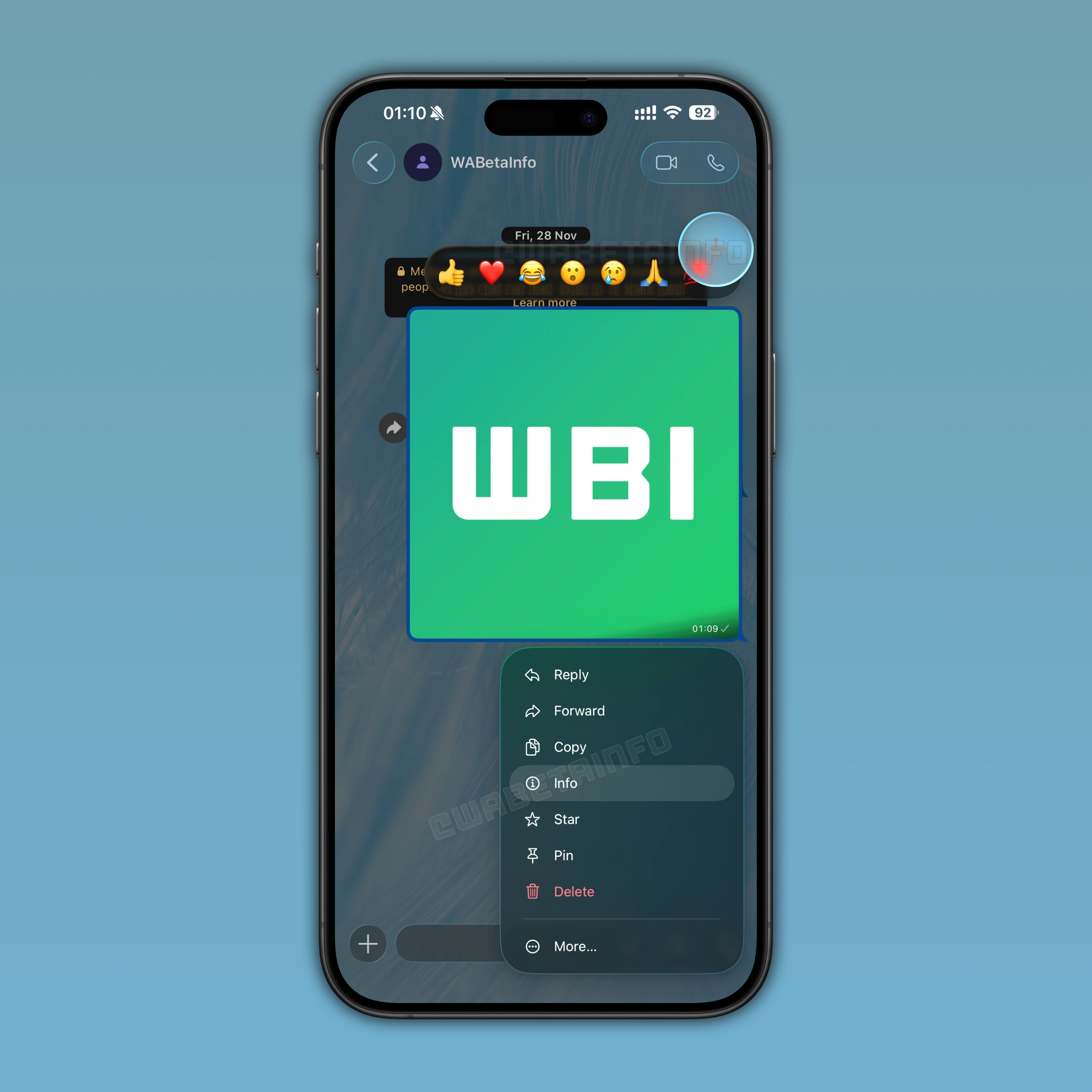 WhatsApp expande visual Liquid Glass do iOS 26 para menu de contexto e ...