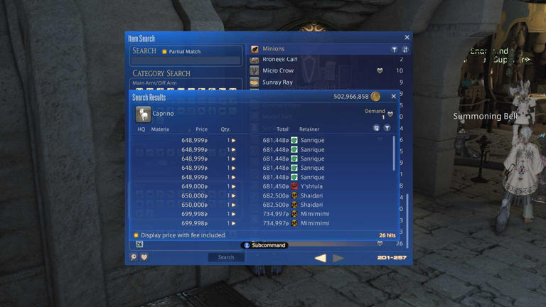 Where to get the Caprino minion in FFXIV