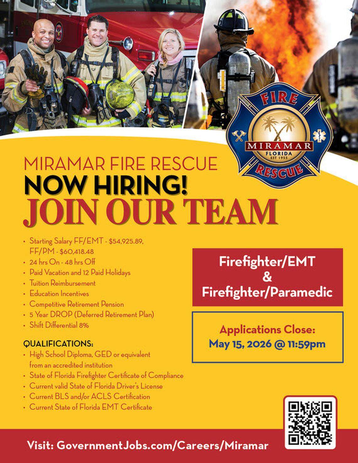 Miramar Fire Rescue hiring amid growing statewide firefighter and EMT ...