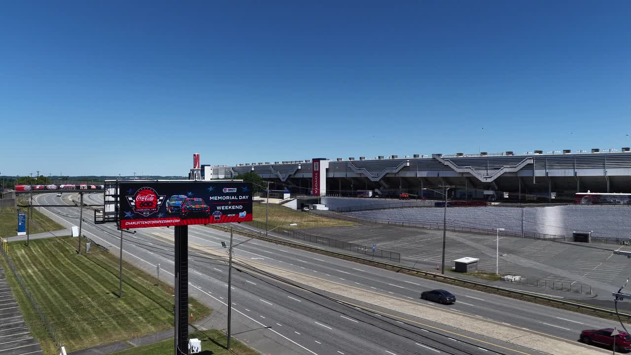Aerial view of Charlotte Motor Speedway showcases iconic quad-oval ...